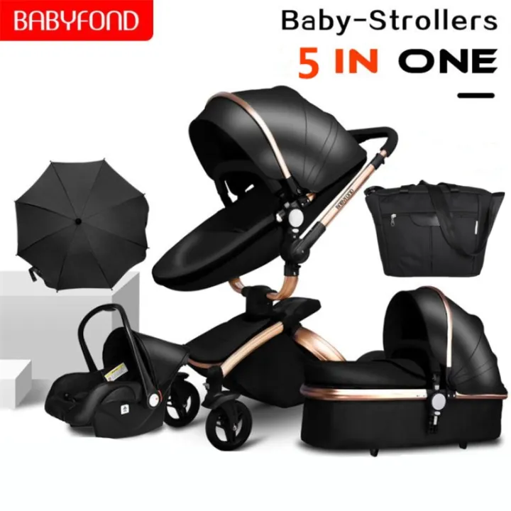 Babyfond 3 in 1 Baby Stroller High Landscape Stroller 360 Degree ...