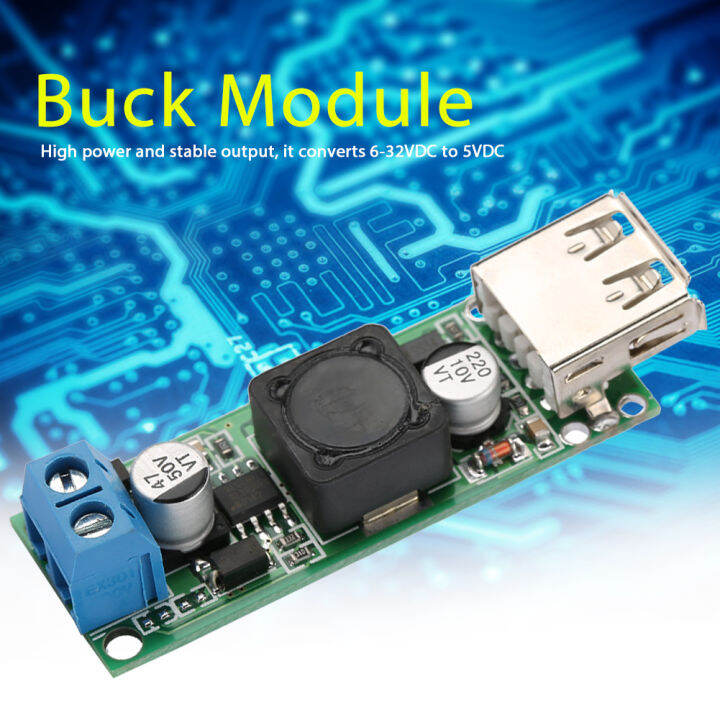 DC-DC 12V 24V 6V-32V to 5V Voltage Buck Module USB Fast Charge Charging ...