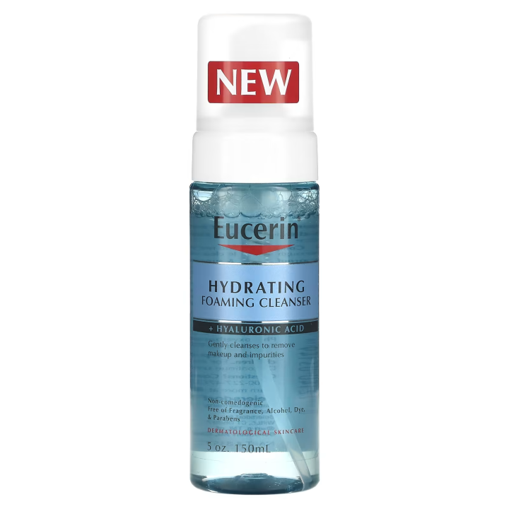 Eucerin Hydrating Foaming Cleanser + Hyaluronic Acid 5 oz (150 ml ...