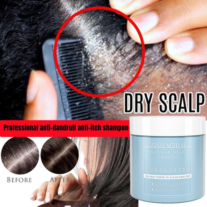 【Quick removal of mites and itching】Sea Salt Shampoo Anti-Dandruff ...