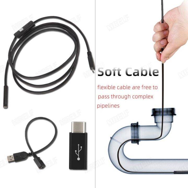 8Mm Type C Endoscope Camera Flexible For Mobile Boroscope Usb Camera ...