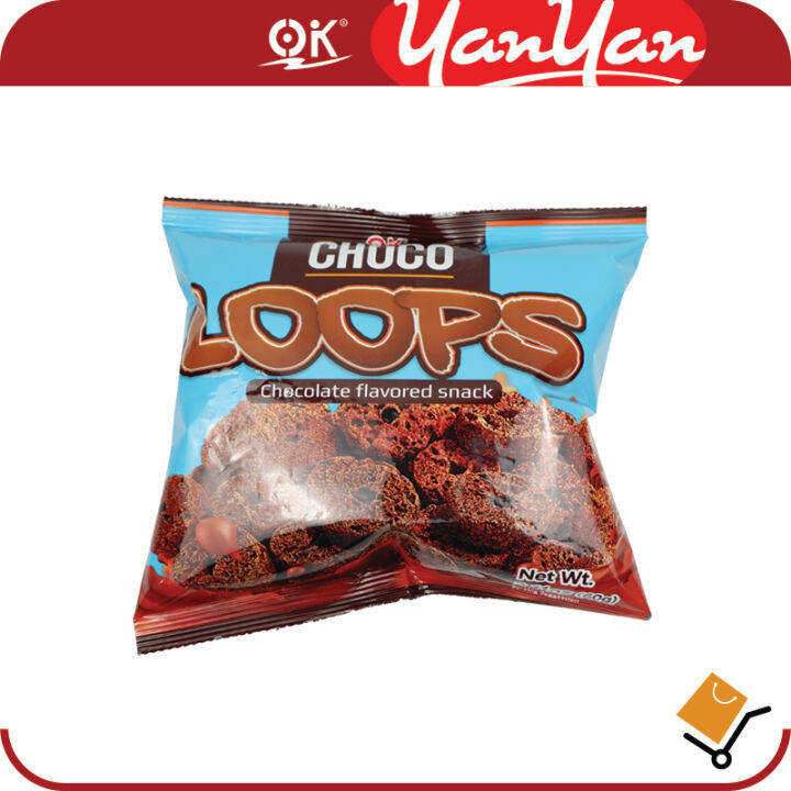 OK YanYan Choco Loops Chocolate Flavored Snack 60g | Lazada PH