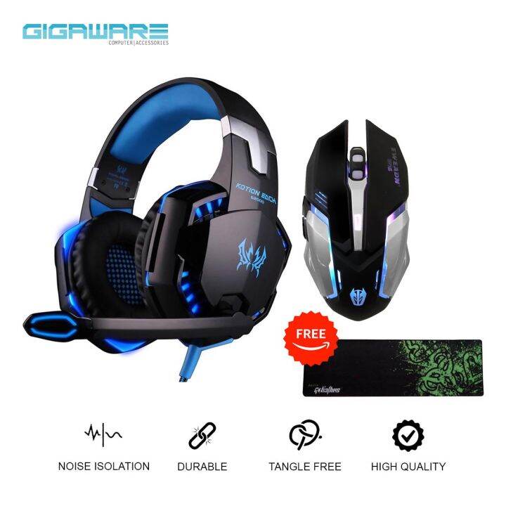 Gigaware G2000 Gaming LED Headset (Blue) + Gigaware Limeide LK003 ...