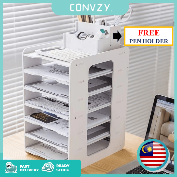 5/7 TIERS FILE DOCUMENT RACK PAPER TRAY FILE ORGANIZER DESKTOP ...