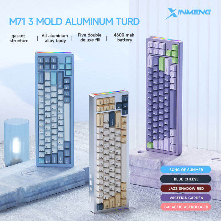 M71 Wireless Mechanical Keyboard RGB Side Light Aluminum Kits Three ...