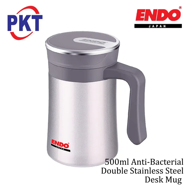 ENDO Japan 500ml Anti-Bacterial Stainless Steel Vacuumised Desk Mug ...
