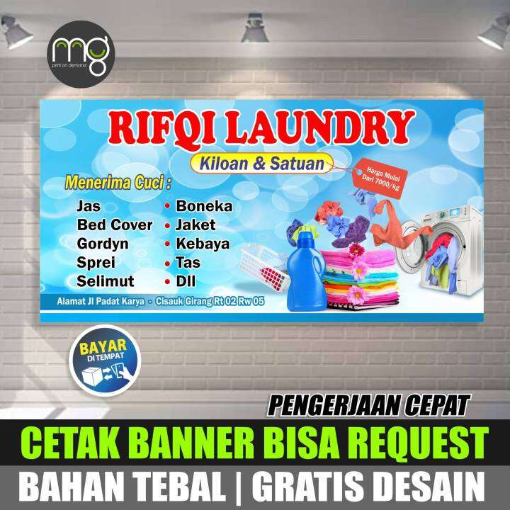 Spanduk laundry & head cleaning - banner jasa setrika dengan Desain ...