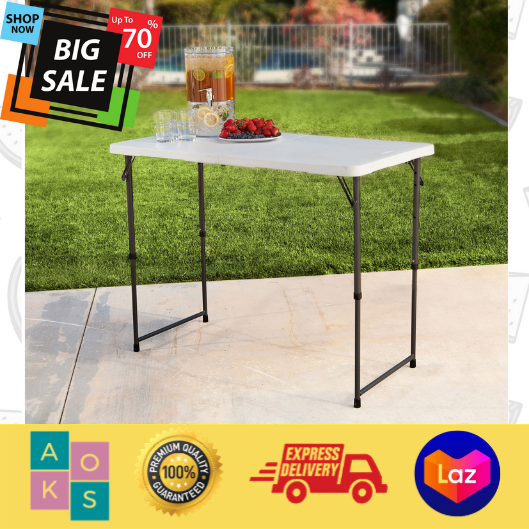 AK's 4ft Residential Fold-in-Half Table Foldable Space Saver ...