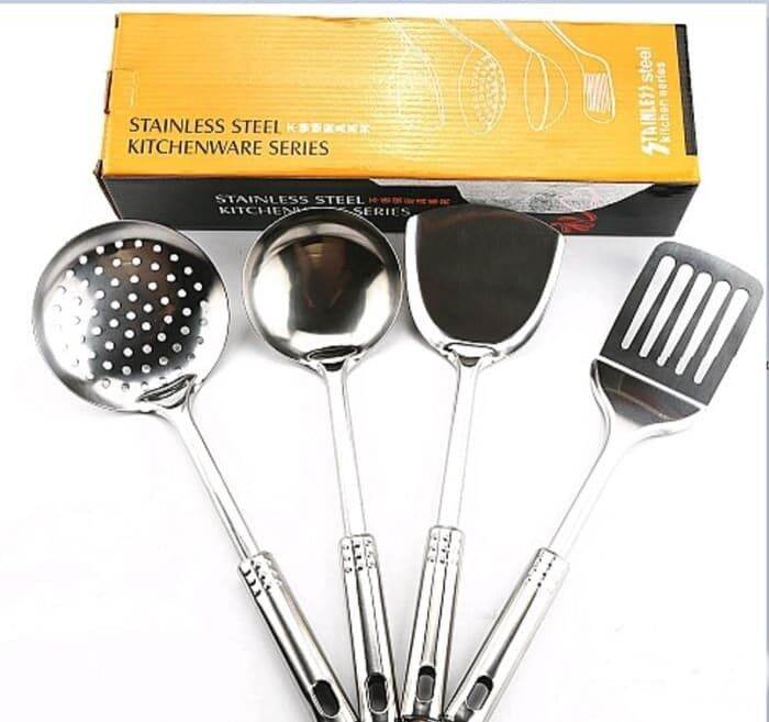 Spatula Stainless set isi 4 - alat masak | Lazada Indonesia