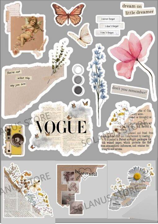 Stiker Vintage Waterproof Sticker anti air per lembar A6 Sticker ...