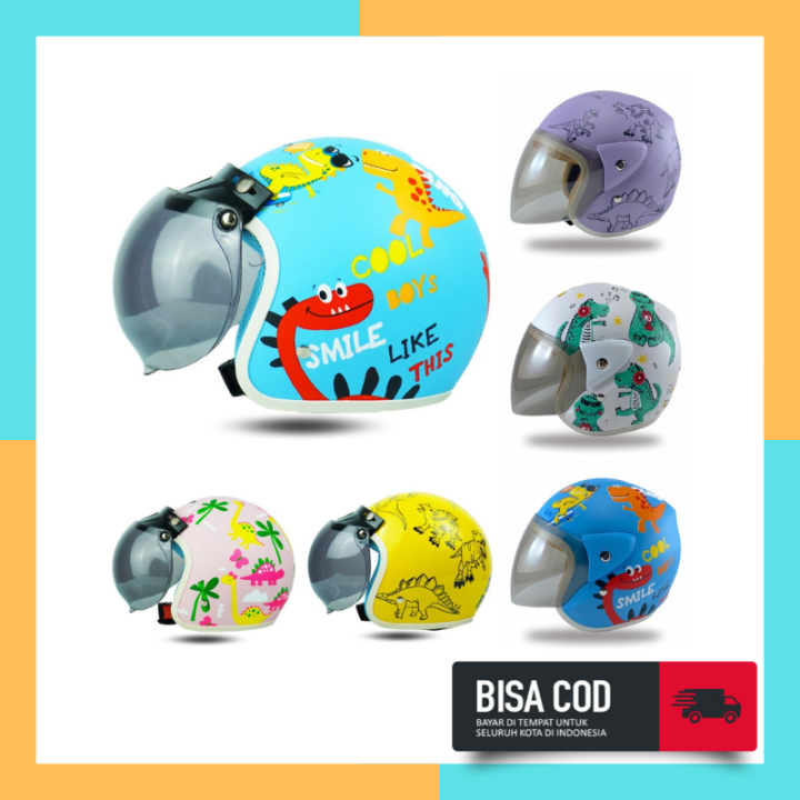Helm Anak Laki Laki / Perempuan Umur 2 - 8 Tahun Berkarakter Lucu Motif ...