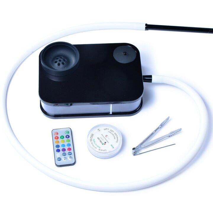 Acrylic Shisha Hookah Kit with LED Light Hookah Hose Charcoal Holder ...