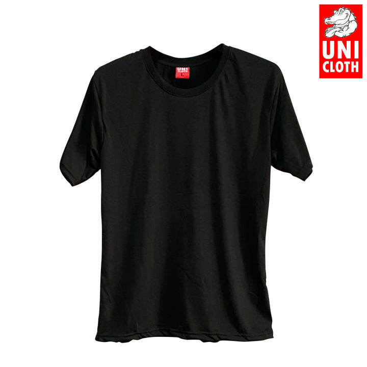 UNICLOTH เสื้อยืด คอกลม แขนสั้น สีพื้น BLACK (ดำ) เนื้อผ้า TC ดีกว่าผ้า ...