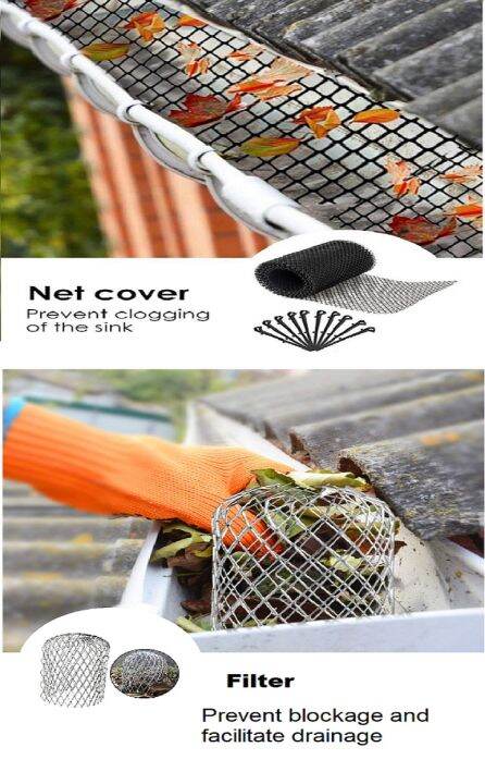 Eaves gutters prevent leaf debris from clogging mulch mesh and pipes ...