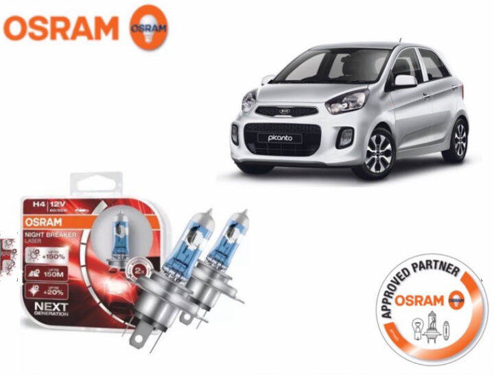 OSRAM Night Breaker Laser H4 Headlight Bulb for Kia Picanto (TA) 2nd ...