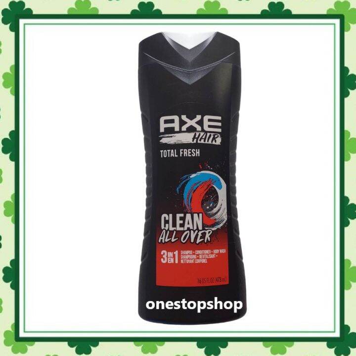 Axe Hair Total Fresh Clean All Over 3-in-1 Shampoo + Conditioner + Body ...
