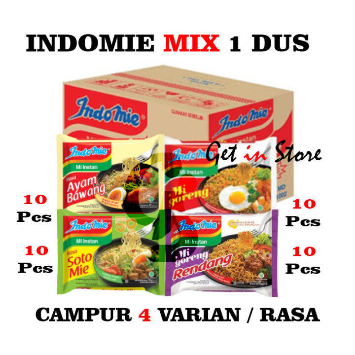 Indomie Mie Instan Mix 4 Varian Rasa Per Dus (40pcs) | Lazada Indonesia