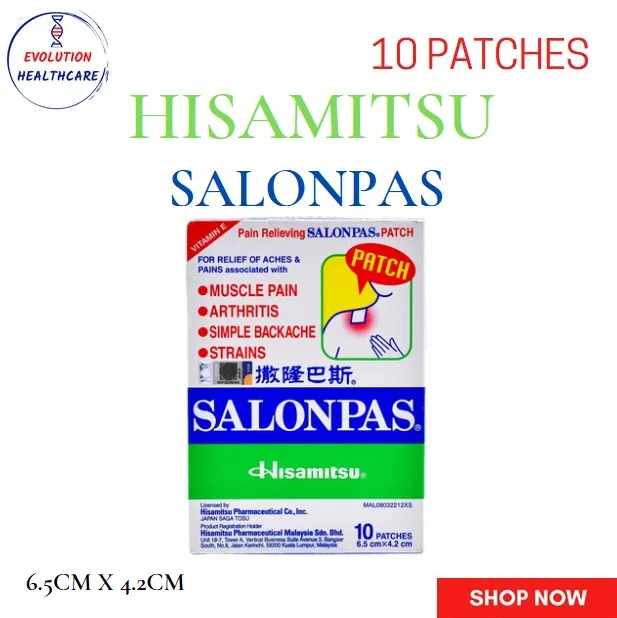 HISAMITSU SALONPAS PATCH 10 PATCHES / BOX (6.5cm x 4.2cm) | Lazada