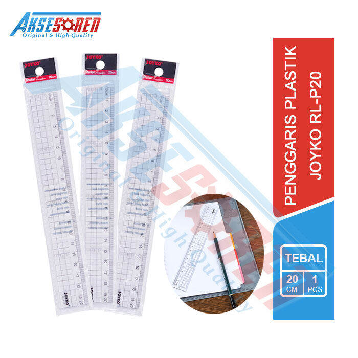Penggaris Plastik Panjang Joyko RL-P20 [20 cm] / Plastik Ruler / Mistar ...