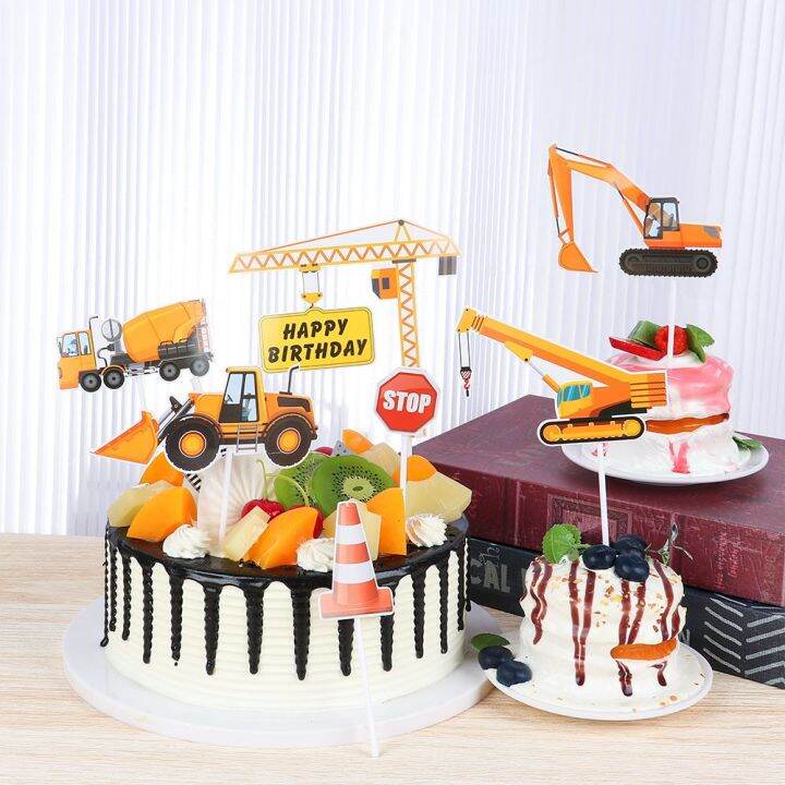 KDAKY0490 for Kids Boys Mini Theme Party Cupcake Topper Crane ...