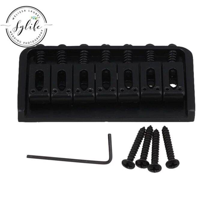 Black 7 String Fixed Bridge Replacement For Electric Guitar With Screw ...