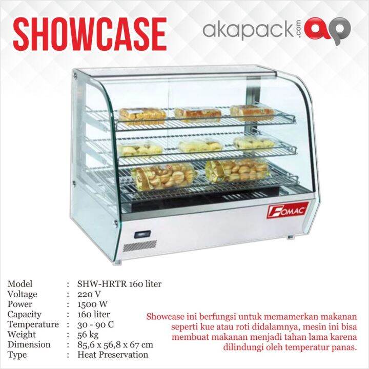 Showcase hangat / Rak Pajangan Makanan / Showcase roti / SHW-HRTR 160 L ...