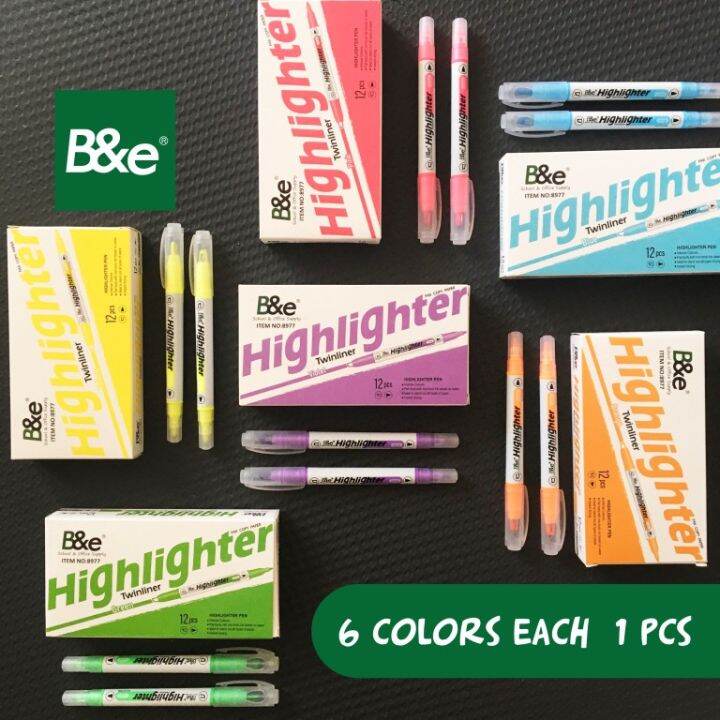 bnesos Stationary School Supplies B&e Twinliner Highlighter Pen,Text ...