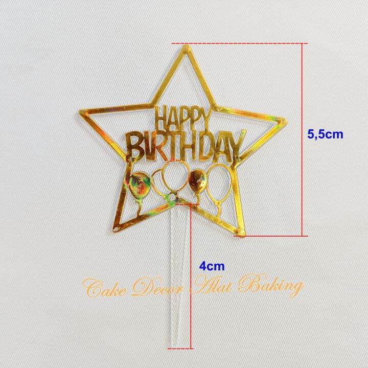 Topper Happy Birthday Bintang sedang 12pcs | Lazada Indonesia