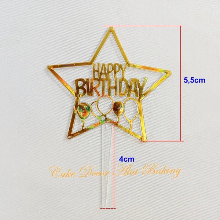 Topper Happy Birthday Bintang sedang 12pcs | Lazada Indonesia
