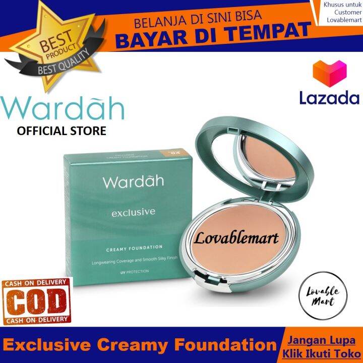 WARDAH Exclusive Creamy Foundation Bedak Lovablemart Bisa COD Bayar di Tempat - LAZ COD Bedak ...
