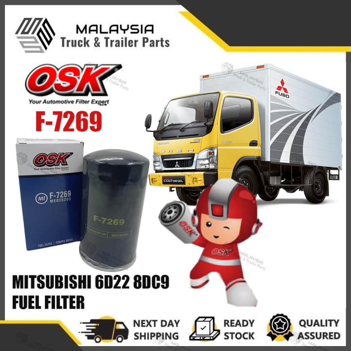 OSK F-7269 FUEL FILTER MITSUBISHI 6D22,8DC9 (ME056280) | Lazada