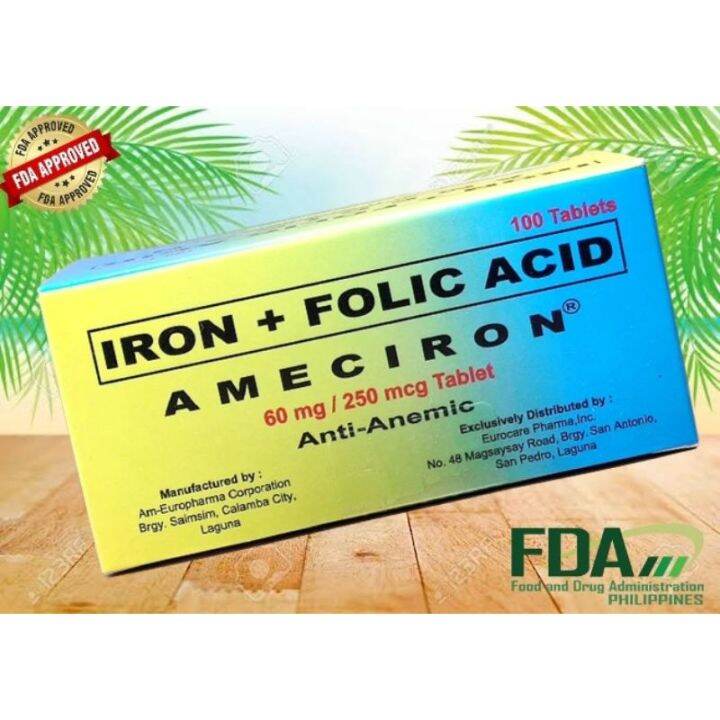 Iron + Folic acid (AMECIRON) 1 Tablets | Lazada PH