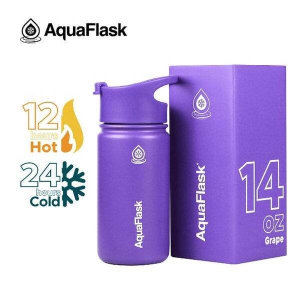 Aquaflask (14oz) GRAPE Wide Mouth with Flip Cap Vacuum Insulated ...