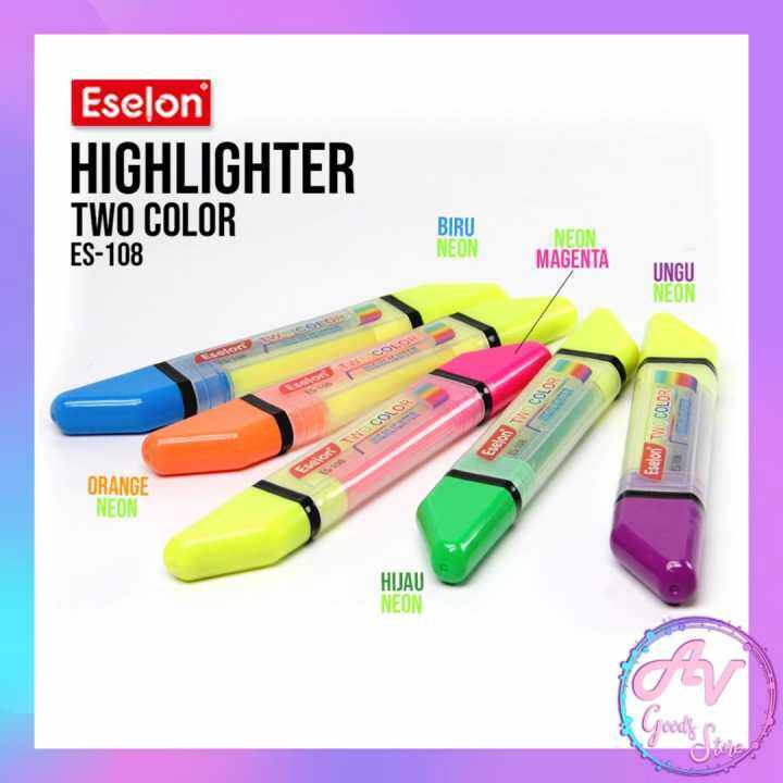 Highlighter 2 warna ES-108 / highlighter eselon 2 mata / highlighter ...
