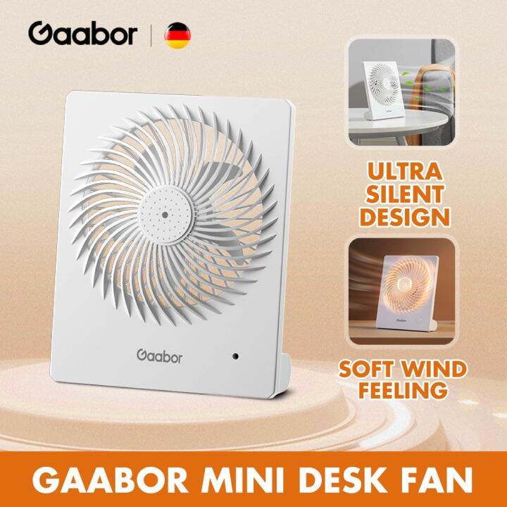 Gaabor Mini Desk Fan, Electric Portable Cooling Fan USB Rechargeable ...