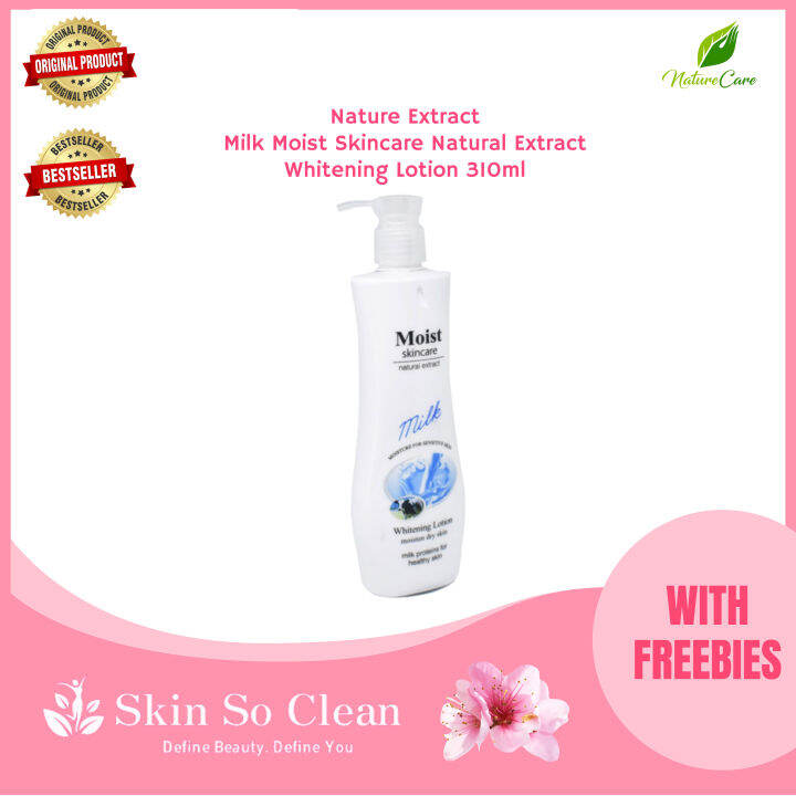 SKIN SO CLEAN Milk Moist Skincare Natural Extract Whitening Lotion ...