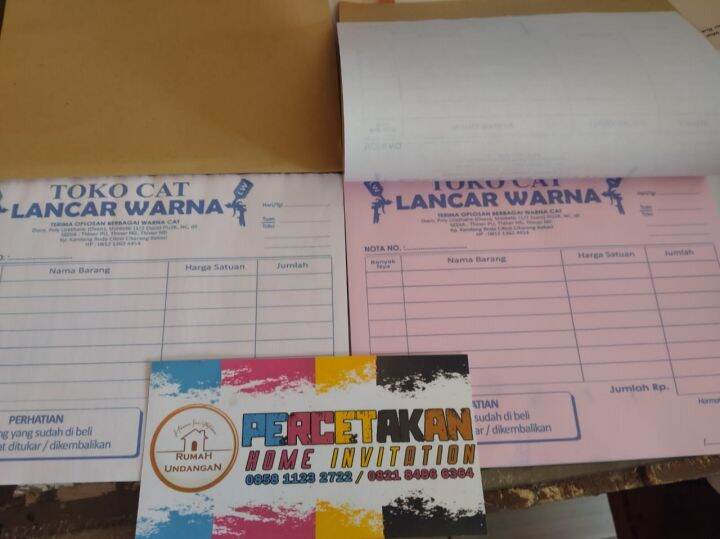 Cetak Nota Custom|Nota Bon 1/4 folio - 16,5 x 10 2ply (MIN 4 BUKU ...