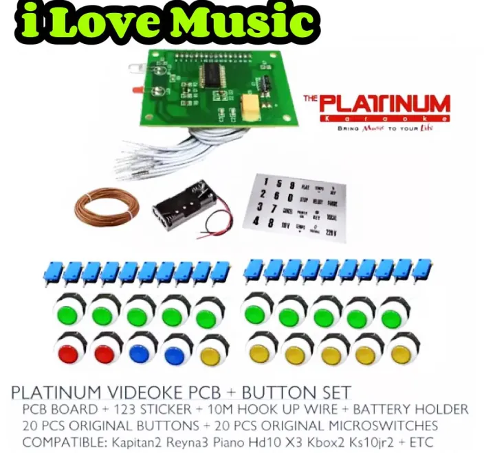 Videoke Buttons Set Platinum original PCB +Button Set For Videoke ...