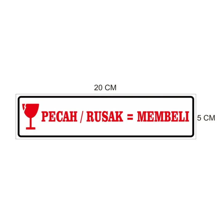 stiker pecah atau rusak berarti membeli 2 | Lazada Indonesia