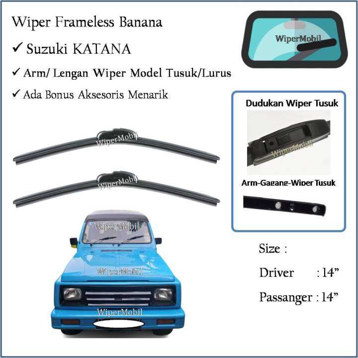 Wiper Tusuk Lurus Frameless Kaca Mobil Suzuki Katana 1983 1984 1985 ...