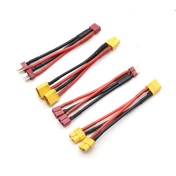 XT60 XT90 T plug Parallel Battery Connector Male/Female Cable Dual Extension Y Splitter 3 Way ...