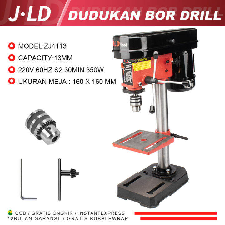 JLD Bench Drill Heavy Duty 13mm Mesin bor duduk listrik 350W Bor Bangku ...