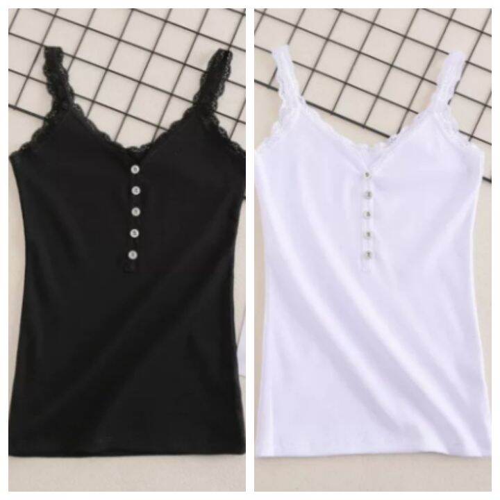 Korean Spaghetti Cami Top Knitted V neck halter Sando | Lazada PH