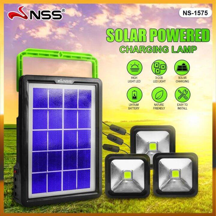 NSS solar lighting system with solar panels and emergency lights can ...