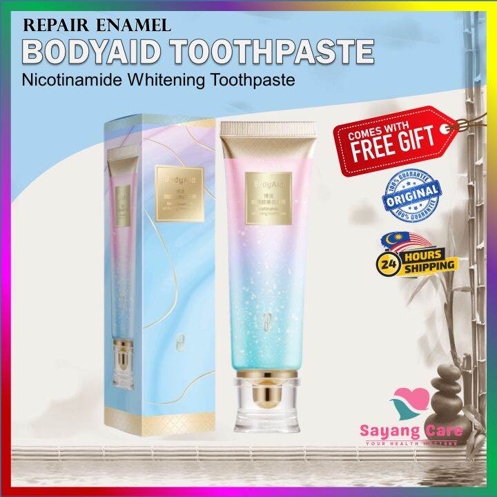 BODYAID TOOTHPASTE Niacinamide Whitening Toothpaste Ubat Gigi Putih ...