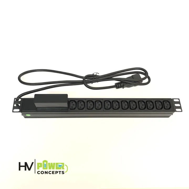 Horizontal Power Distribution Unit (PDU) / Power Strip 12 Ways IEC Data Cabinet Accessory ...