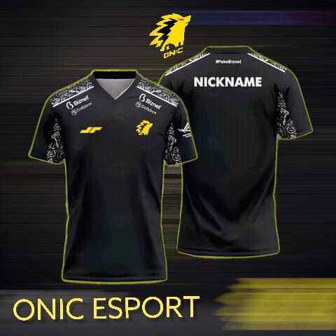JERSEY ONIC HITAM ESPORT GAMING FREE NICKNAME DAN CUSTOM DESAIN ...