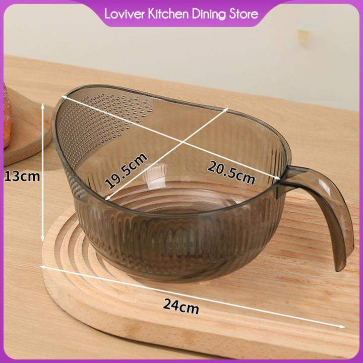Loviver Rice Washing Strainer Rice Bowl Drain Basket Cleaning Tools ...