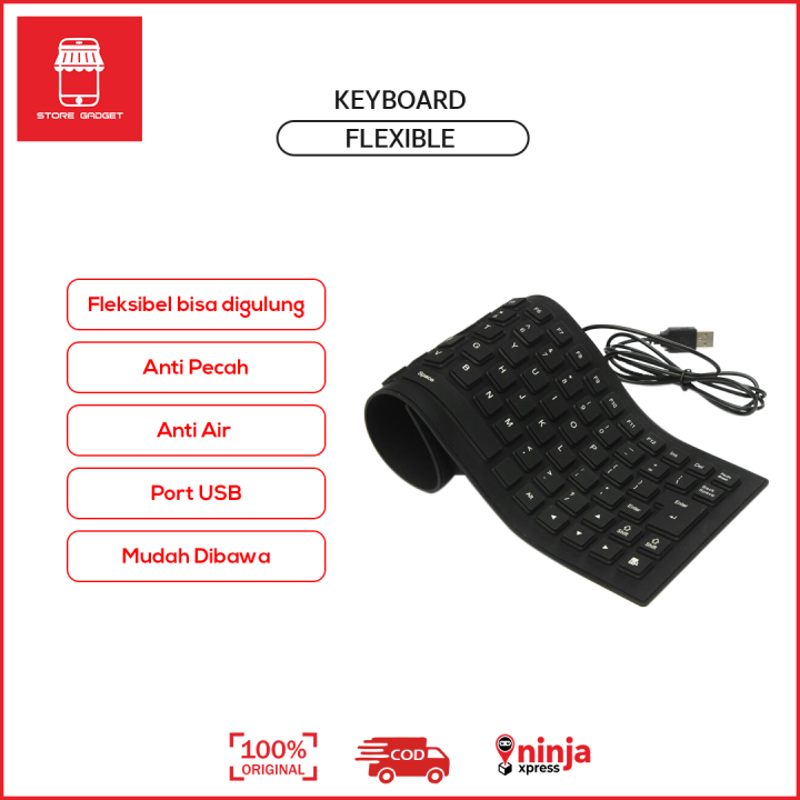 KEYBOARD FLEXIBLE GULUNG WARNA WARNI KEYBOARD SILICON TAHAN AIR TAHAN ...