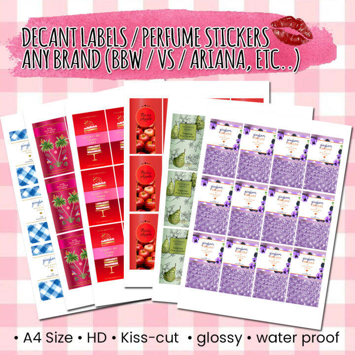 10ml decant stickers bath & body works / vs decant sticker 12pcs ...